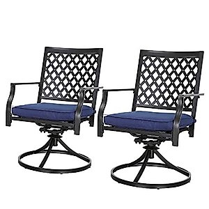 Patio Festival Swivel Patio Chairs Dining Chair Metal Frame Bistro Set Outdoor Furniture for Garden Backyard Club Set of 2