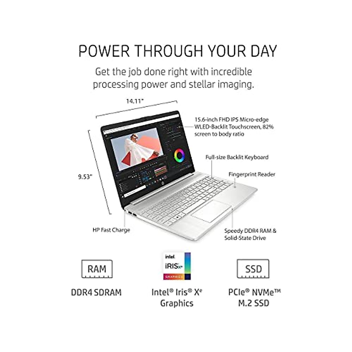 Newest HP 15t Business Laptop, 15.6’’ Full HD Touchscreen, Intel Core i7-1165G7 Processor, 32GB RAM, 1TB SSD, Backlit Keyboard, Fingerprint Reader, Wi-Fi 6, Webcam, HDMI, Windows 11 Pro, Silver
