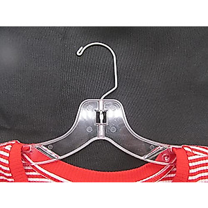 NAHANCO 414LH Junior Plastic Hangers, Super Heavy Weight Shirt Hangers, Long Swivel Hook, 14", Clear (Pack of 100)