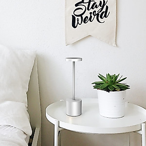 2 Pack Cordless LED Table Lamp, 5000 mAh Rechargeable Battery 3 Lighting Modes Dimmable Light Portable Desk Lamps, for Restaurant, Terrace (Brown)