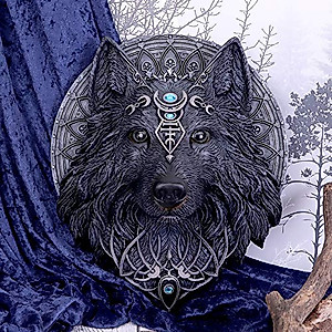 Nemesis Now Dark Gothic Magical Wolf Moon Wall Hanging Plaque, Black, One Size
