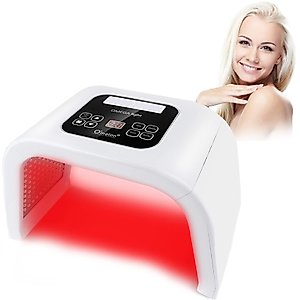 haoyehome Led Face Mask Light Therapy,7 Color Led Mask Therapy Facial, PDT Seven Color Photonic Skin Care and Beauty Equipment, Home Whole Body Led Light Therapy, White