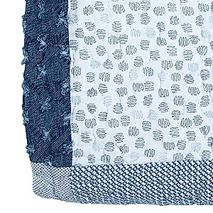 Stephan Baby Heirloom-Quality Pieced Crib Quilt, Denim Dot