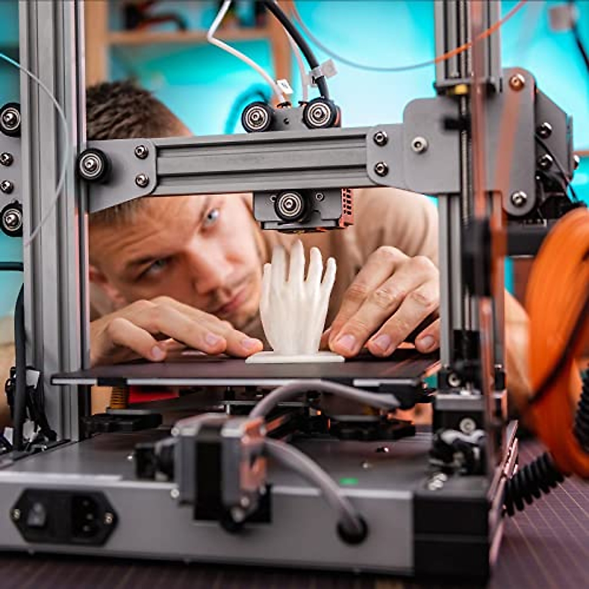 Bowden Tube for Ender 3, 1M Blue PTFE 3D Printer Teflon Tubing 1.75mm Filament Creality Bowden Tube for Ender 3 Pro Ender 5 Plus Cr-10 v2 3D Printer, Supplied with Tube Cutter, 2 X Pc4-M6 & Pc4-M10