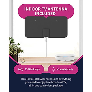 Tablo 4th Gen 2-Tuner Over-The-Air (OTA) DVR + 35-Mile Indoor TV Antenna - Watch, Pause & Record Live TV, News, Sports & Movies Throughout Your Home Over Wi-Fi - 50+ Hrs Recording - No Subscriptions