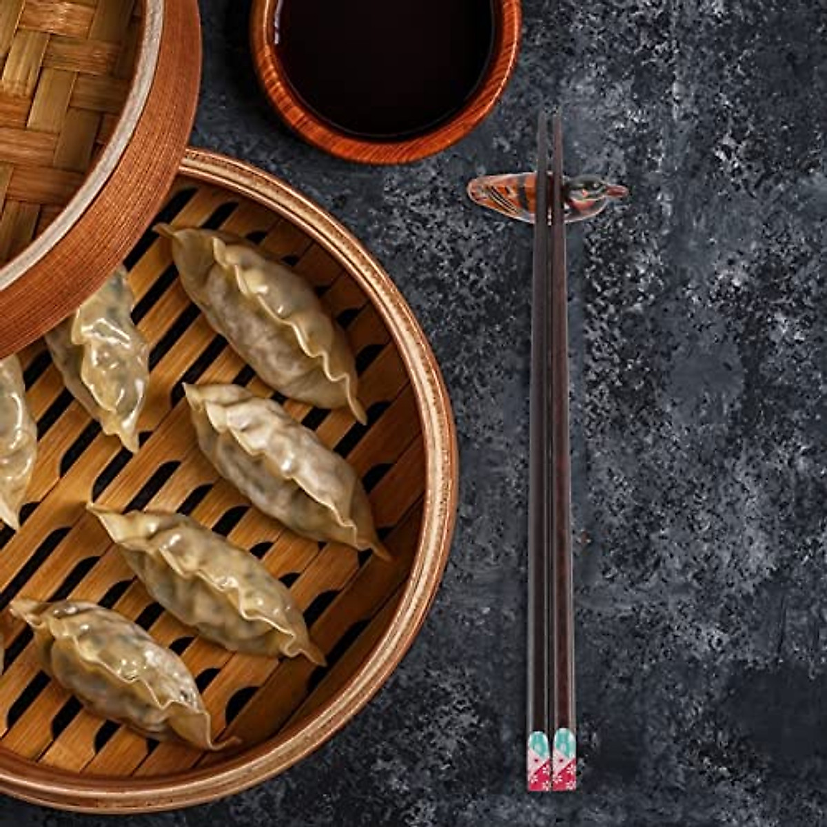 UPKOCH 1set Natural Bamboo Sticks Chopsticks Dishwasher Holder Sushi Gift Portable Classic Noodles with Home Wooden Wood Rests Chopstick Japanese for Chop Serving Style Camping Practical