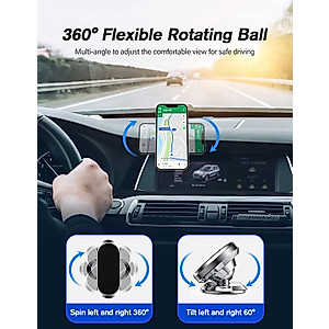 odbowuge [2 Pack Magnetic Phone Holder for Car[Upgrade Magnet] Phone Mount for Car,Car Phone Holder Mount 360 Adjustable, Dashboard Car Mount Fits Samsung iPhone etc All Smartphones