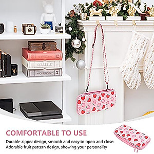 SOLUSTRE Carry Case for Switch Lite Console Fruit Design Cross- body Bag Joystick Portable Cover Cases Game Console Bag Crossbody Handbag for Switch Lite Red