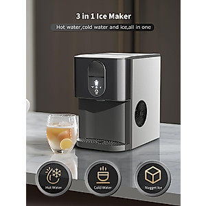ADT Nugget Ice Maker 48LBS Ice Machine Cooler Nugget Ice Cube Machine Water Dispenser