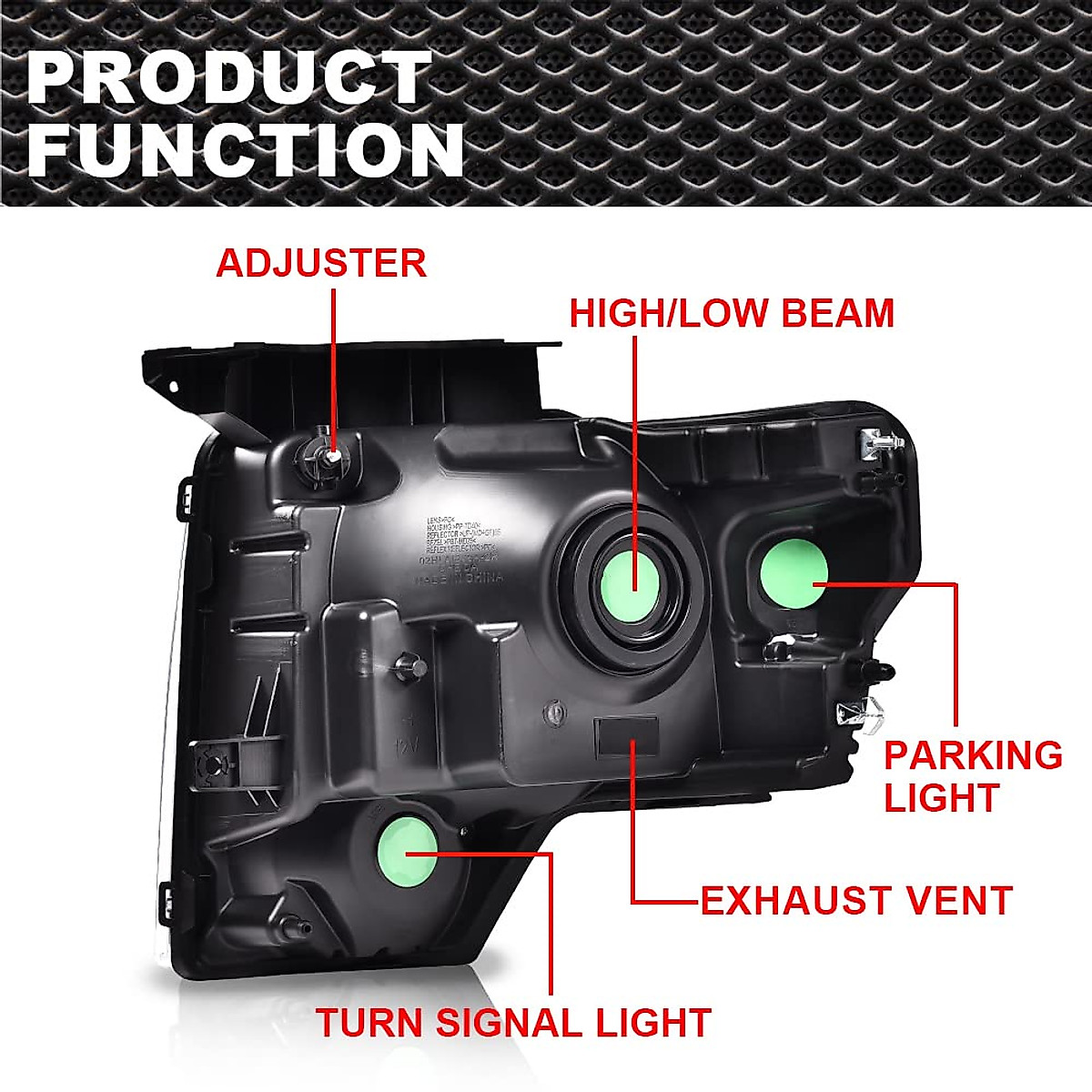 CNNELL Headlights Compatible with 2009 2010 2011 2012 2013 2014 Ford F150 Replacement Headlamps Pair Left+Right Not fit LED style,Only fit w/o LED style(Clear lens Chrome Housing Clear Reflector)