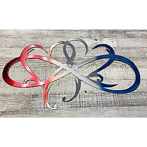 Dual Infinity Hearts Metal Wall Art Accent Two Hearts Become One