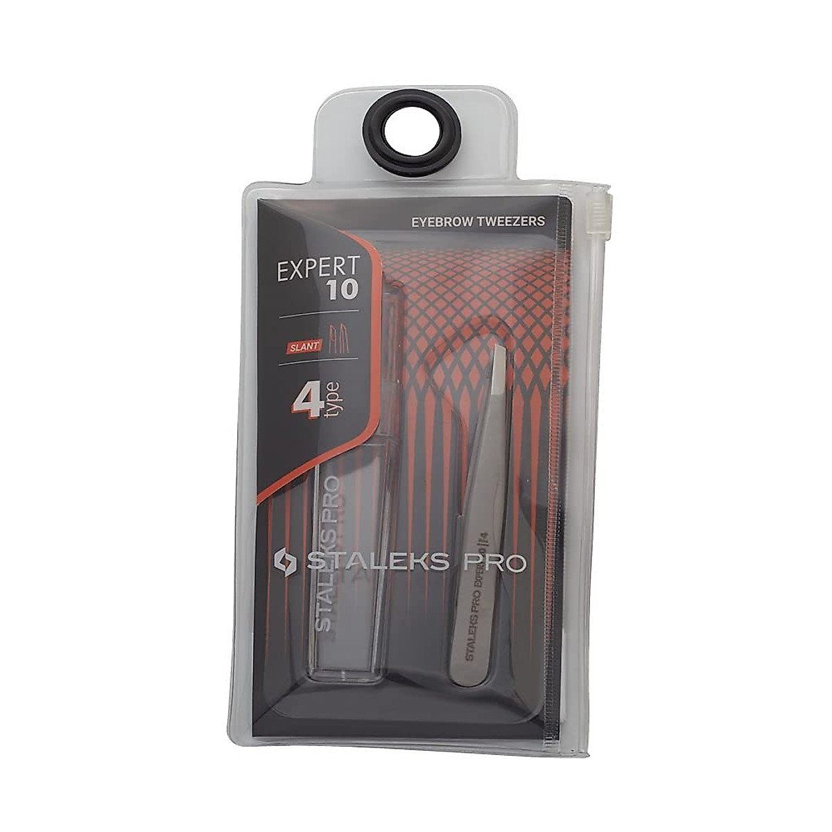 Tweezers For Eyebrow - STALEKS PRO - type 4 - Surgical Stainless Steel - Slant Tip Tweezer - Durability - Precision - Handmade - For Experts - And Professionals.