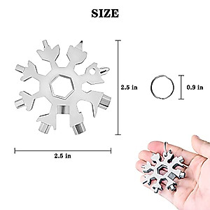 Snowflake Multitool,18-In-1 Stainless Steel Snowflake Wrench Screwdriver Multi-Tool,Mini Small Portable Pocket Keychain Tools and Gadgets for Men Dad Fathers Christmas Thanksgiving Gifts(6PCS)