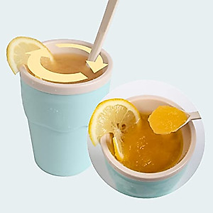 Slushie Maker Cup for Kids and Adults – Premium Slushy Cup Kitchen Set with Spoon Included – Multipurpose Ice Cream Maker Ideal for Smoothies, Slushies, Ice Cones – Easy to Use and Clean
