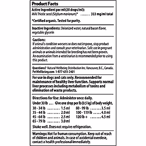 Pet Wellbeing Milk Thistle for Cats - Supports Liver Health, Protects Liver - Glycerin-Based Natural Herbal Supplement - 2 oz (59 ml)