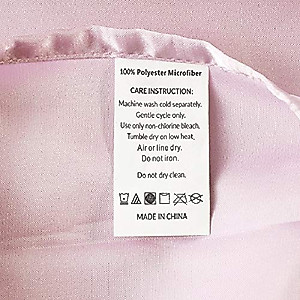 LCBD Silky Satin Toddler Pillowcases Set of 2, Super Soft Travel Pillow Covers, Small Kids Pillow Cases with Envelope Closure, 13"x 18", Pink