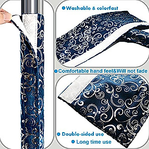 Volecy Refrigerator Door Handle Covers, Set of 6 Washable Cloth Decor Keep Appliance Clean for Fridge Microwave Stove Dishwasher Bathroom Catch All Stains Dust Dirty Fingerprints (Navy Blue Velvet)