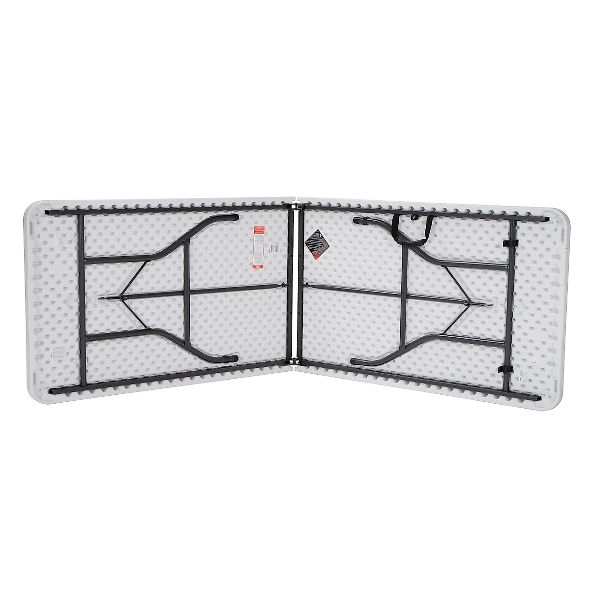 COSCO Fold-in-Half Banquet Table w/Handle, 8ft, White