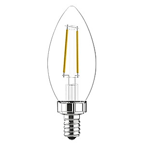 GE Refresh LED Light Bulbs, Candle Lights, 40 Watts, Daylight Clear Decorative B11 Bulbs, Small Base (8 Pack)