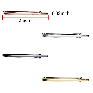 Super Skinny Tie Clips for Men, 4Pcs Tie Bar Set, Gift Box Packed, Suitable for Wedding Anniversary Business and Daily Life.