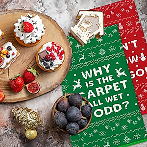 Christmas Vacation Decorations, 2Pcs Funny Christmas Kitchen Towels, Griswold Family Cousin Eddie Christmas Vacation Merchandise, Holiday Bathroom Decor - Why is The Carpet All Wet? I Don't Know Margo