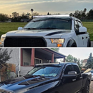 Nilight 2PCS 52 inch Curved LED Light Bar Bracket at Upper Windshield Roof Cab for 2004-2018 Ford F150 & SVT Raptor