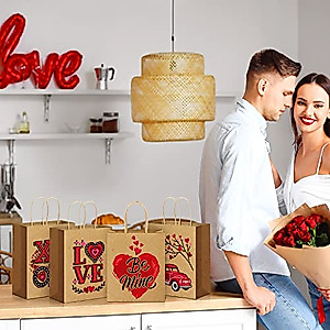 36 Pack Valentine's Day Paper Gift Bags with Handle Valentines Candy Bags, Goodie Bags Valentine's Day Party Favors for Funny Gift Exchange Novelty Gift Giving Gift Wrapping