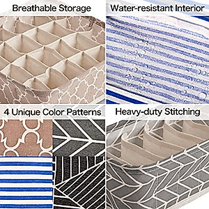 EZOWare Bundle Kit 6 Pcs Pale Dogwood Collapsible Fabric Cube Storage Bin Baskets + 4 Closet Wardrobe Dresser Drawer Organizer Divider For Organizing Nursery Baby Clothes