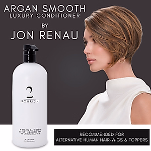 Jon Renau Argan Smooth Luxury Conditioner for Human Hair Wigs, 32 Ounce