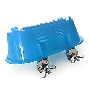 Clpoawc Bird Bath for Cage with Mirror,Bird Baths Tub Parakeet Fountain,Bird Large Parrot,Portable Accessories Small Lovebird Finch Budgie Canary Blue