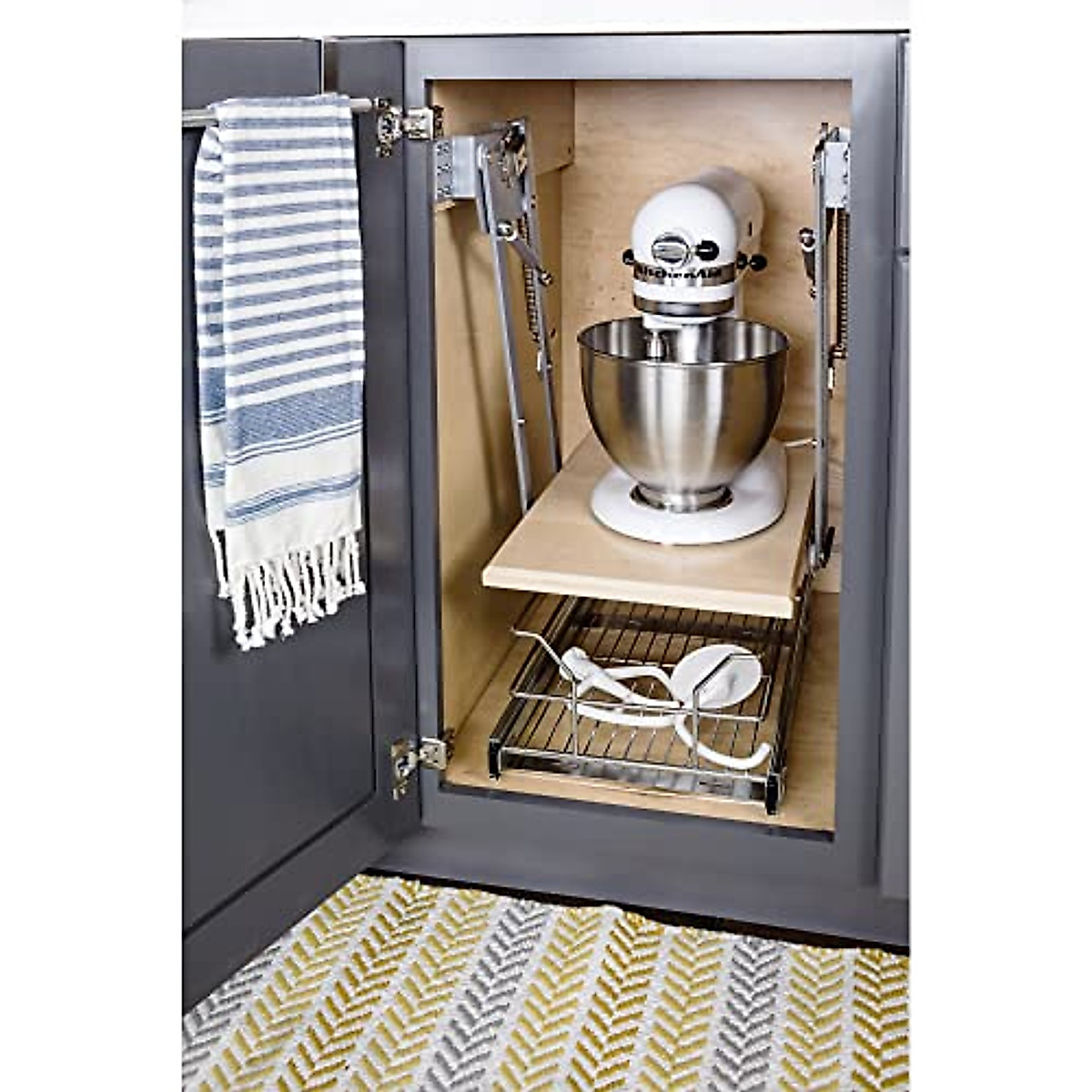 Hardware Resources Soft-close Mixer/Appliance Lift 45lb Spring with Full Extension Lock