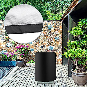 Table Cover Waterproof Round Patio Cool Bar Table Cover with Drawstrings, Fade Resistant Fabric for Cocktail Coffee Outdoor Furniture Side Tables, Diameter 20.5 * Height 23 Inches Black