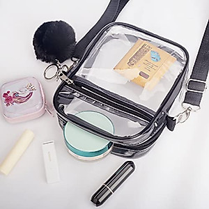 LYroo Clear Bag Stadium Approved Mini Backpack and Clear Crossbody Bag for Women Stadium Concert