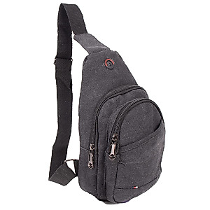 WESTEND Crossbody Canvas Sling Bag Backpack with Adjustable Strap, Charcoal