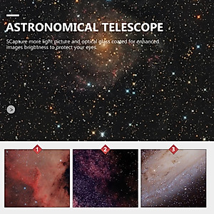 ULTECHNOVO Telescope Telescopio para Adultos Monoscope Monoculars for Adults Astronomy Telescope Portable Telescope Astronomical Camera Refractor Telescope Refractor Telescopes Silver Sight