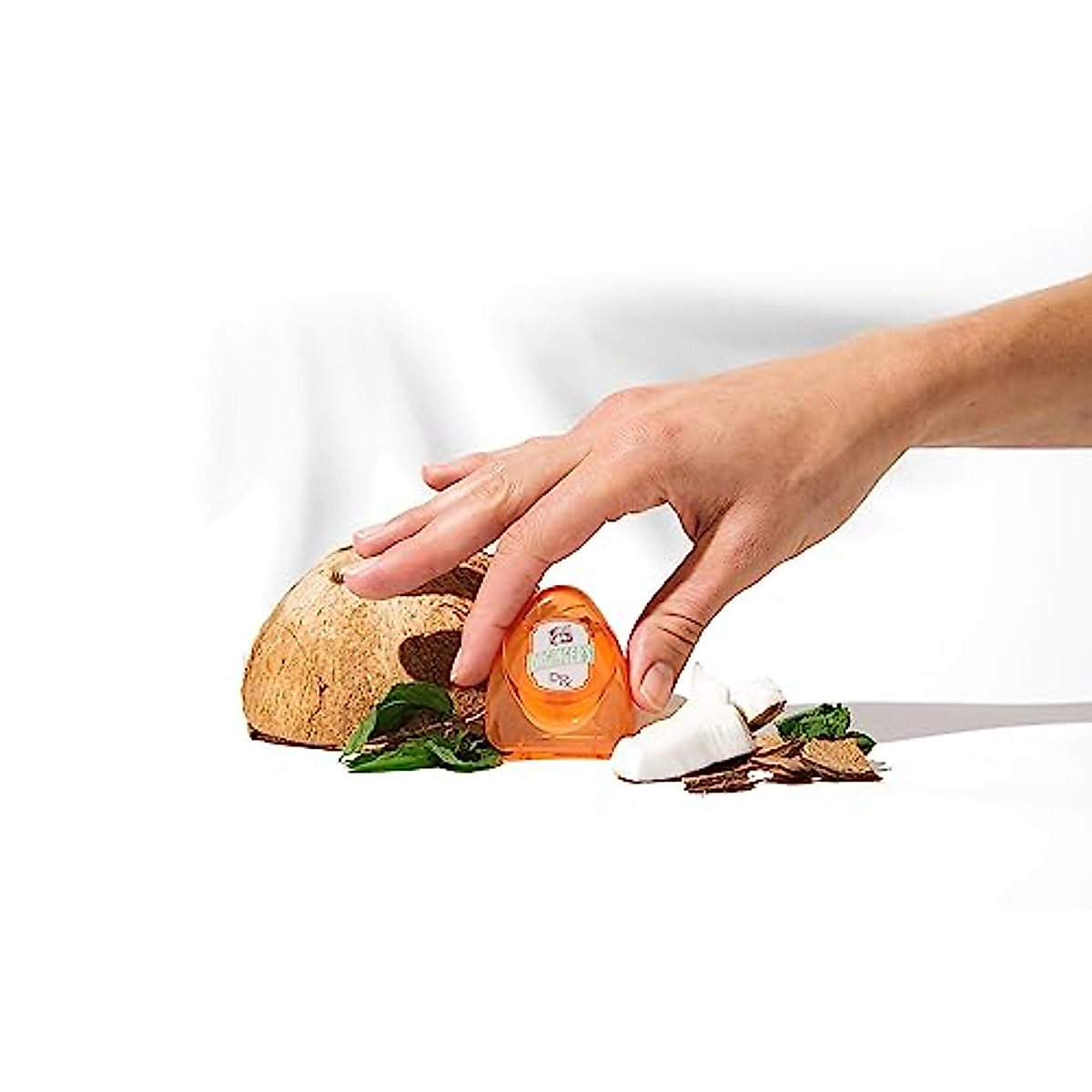 Dr. Ginger's Coconut Oil and Xylitol Expanding Dental Floss, All-Natural Stretchable Floss is Gentle on Gums & Helps Prevent Plaque, Oral Care, Coconut Mint Flavor, 32yds (Pack of 3)