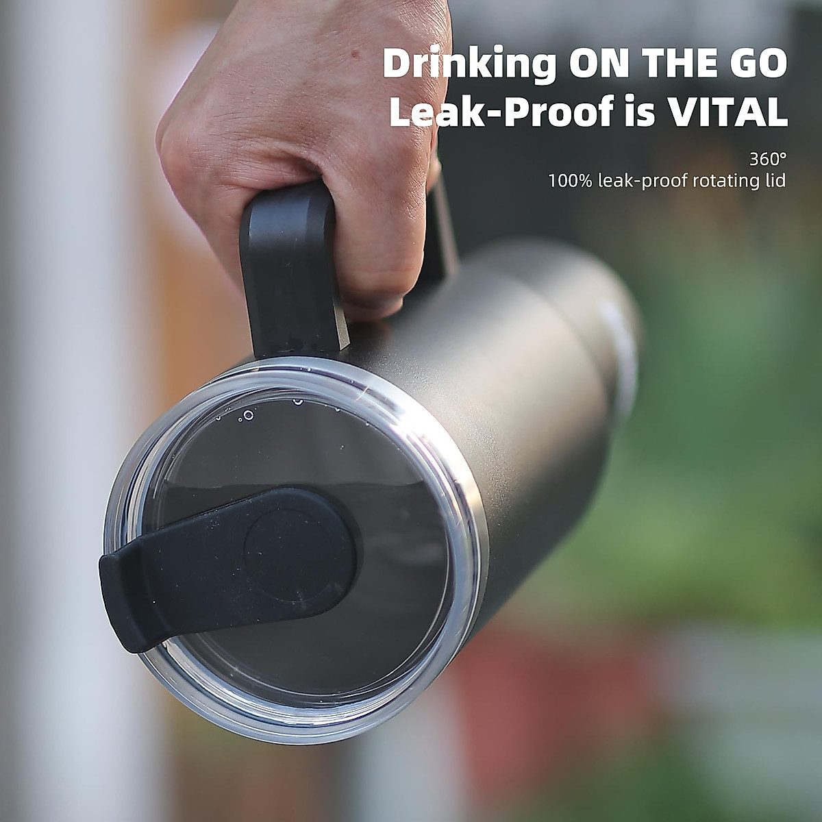 Boraijoe 40 oz Tumbler with Handle and Straw,Reusable Stainless Steel Water Bottle Travel Mug Insulated Cup,Double Wall Vacuum 100% Leak-proof Travel Coffee Mug(Earth Tone)