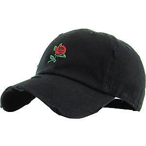 KBSV-124V BLK KBETHOS Rose Pineapple Good Vibes Vacation Men Women Dad Hat Baseball Cap Adjustable (One Size, Black Rose Vintage)