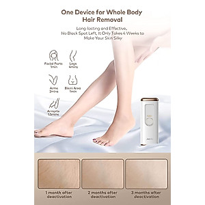 Permanent Hair Removal for Women, Jeezfee Hair Removal Device, at-Home Painless Hair Removal on Armpits Legs Arms Face Bikini line (Elegant White)