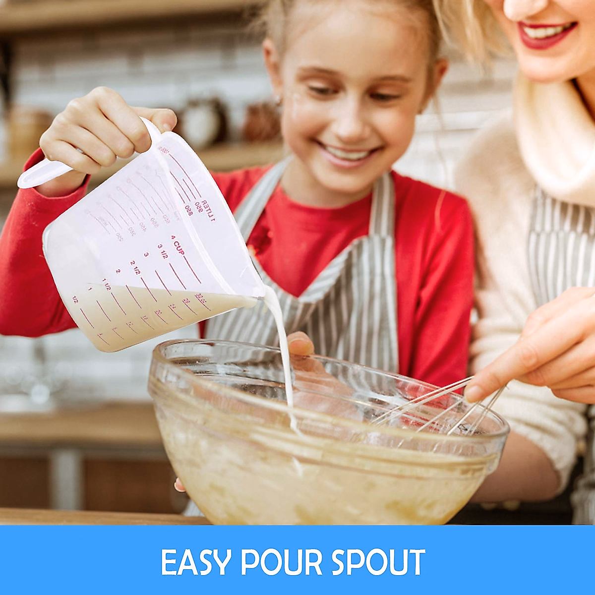 Plastic Measuring Cups and Spoons Set 14 Piece. Includes 11 Colorful Measuring Cups and Spoons Set and 3 Plastic Liquid Measuring Cups. Nesting Measuring Set for Space Saving Storage. Dishwasher-Safe