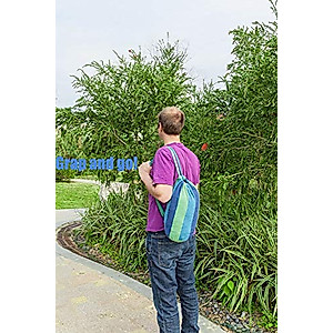 ONCLOUD Extra Long and Wide Double Hammock for Travel Camping Backyard, Porch, Outdoor or Indoor Use, Carrying Pouch Included (Blue/Green Stripes)