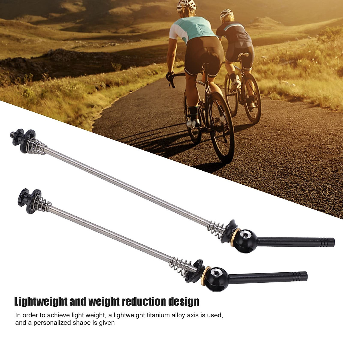Bicycle Quick Release Skewer,1 Pair/Set Bicycle Quick Release Skewer Lightweight Weight Reduction Bike Wheel Hub Skewers