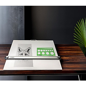 Proartek Drafting PK00019 Model PXB42 Portable Drafting Drawing Board 30" x 42"; PXB Series; Adjustable Aluminum Parallel Straightedge; Carry Handle; Architecture Tool for Students and Professionals