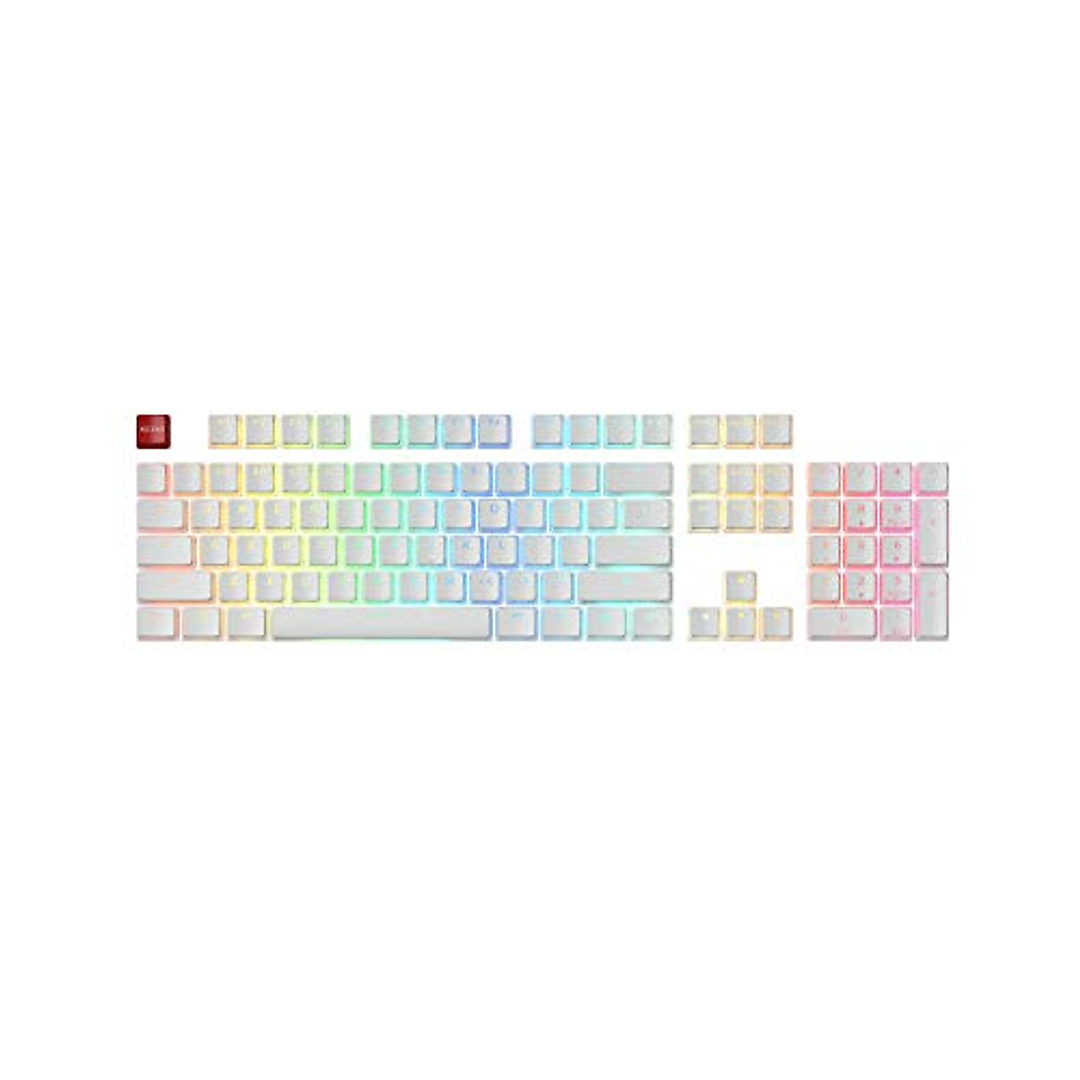 Glorious Aura V1 (White) Pudding Keycaps - Double Shot PBT Translucent for Mechanical Keyboards, 104 Key Set, TKL, Compact Compatible, English (US) Layout (Aura (White))