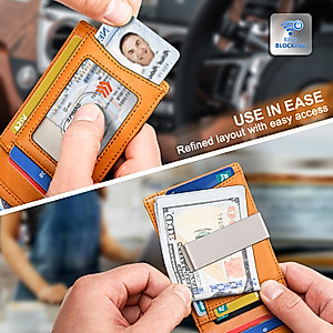 KEMISANT Mens Wallet For Airtag or Standard Use, Slim Front Pocket Wallet for Gift Men 11 Cards RFID Blocking