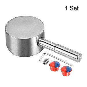 uxcell Single Lever Faucet Handle for 35mm Cartridge, Stainless Steel Faucet Handle Replacement for Kitchen Bathroom Shower, 3.5"x1.7", Silver