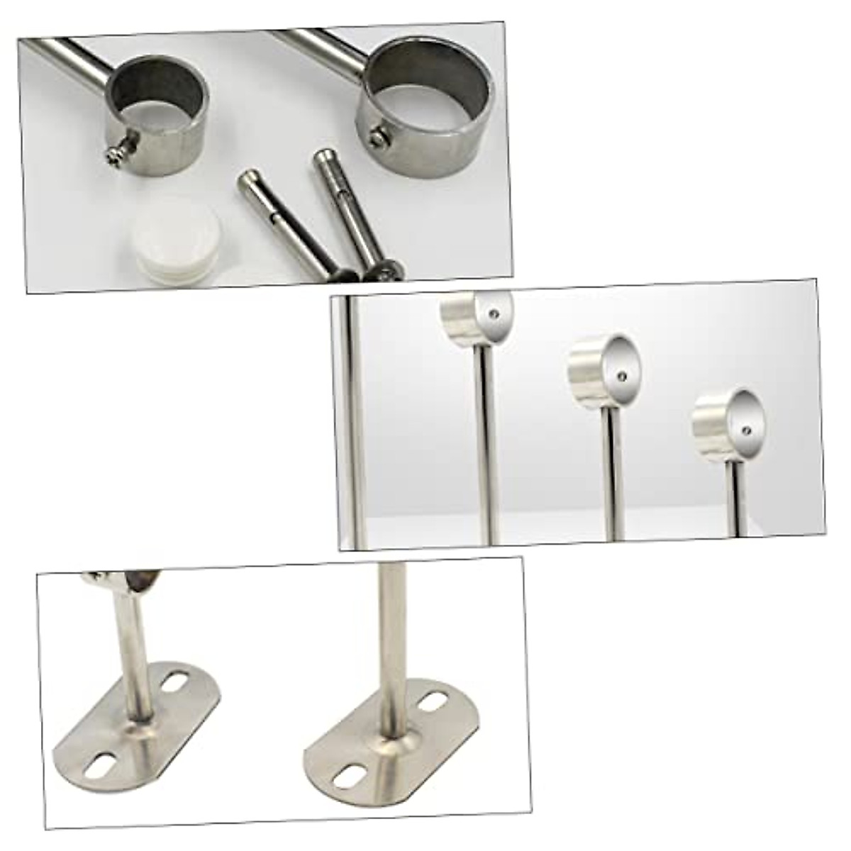 LAPYAPPE 2pcs Pole Crane Silver Shower Curtain Rod Curtain Rod Silver Curtain Rods for Windows Stainless Steel Hanger Rod Closet Rod Holder Ceiling Mount Curtain Rod Brackets Silver Vintage