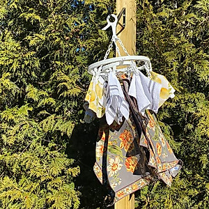 Evelots Clip Drying Hanger-Sock/Bra/Towel/Underwear-Foldable-16 Clips