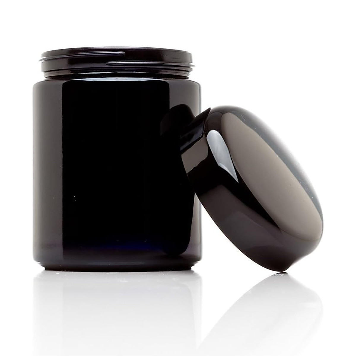 Infinity Jars 250 ml (8.3 fl oz) Tall Black Ultraviolet Refillable Empty Glass Screw Top Jar