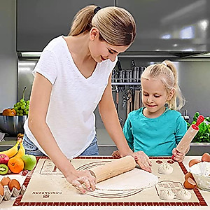Silicone Baking Mat,26" x 16" Extra Thick Large Non Stick Sheet Mat with Measurement Non-slip Dough Rolling Mat,Reusable Food Grade Silicone Counter Mat for Making Cookies,Macarons,Bread and Pastry